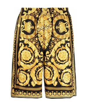 Versace Barocco Printed Bermuda Shorts - Yellow