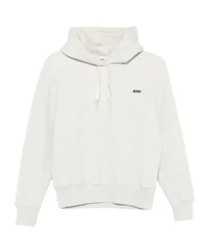 AUTRY Logo Embroidered Drawstring Hoodie - Grey