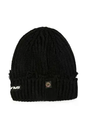 AAPE BY *A BATHING APE Logo-embroidered Distressed Beanie Hat - Neutrals
