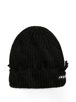 AAPE BY *A BATHING APE Logo-embroidered Distressed Beanie Hat