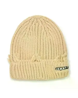 AAPE BY *A BATHING APE Logo-embroidered Distressed Beanie Hat - Neutrals
