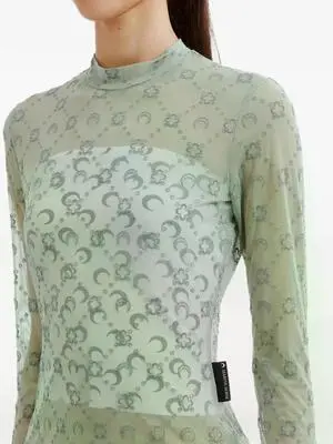 MARINE SERRE Long-sleeve Moon Pattern Top