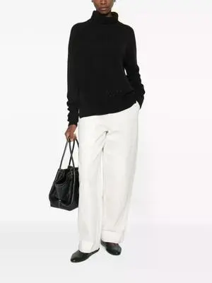 Ermanno Scervino Perforated Knit Roll Neck Sweater