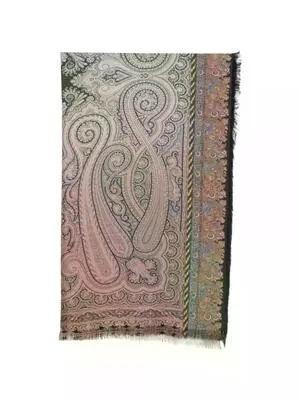 PIERRE-LOUIS MASCIA Aloeuw Paisley-print Fringed Scarf - Pink