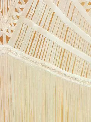 Attico Ivory Tulle Midi Dress With Embroidery
