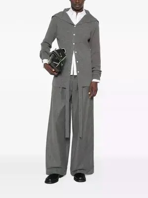 SYSTEM Ribbed-knit Sailor Collar Cardigan