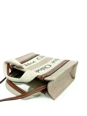 Chloé Canvas Woody Satchel - Neutrals