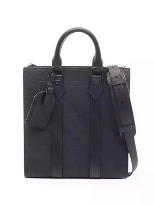 LOUIS VUITTON Monogram Taurillon Sac Plat Cross Satchel - Black