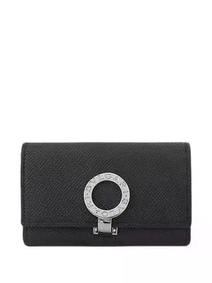 BVLGARI 2000-2026 Grained Calfskin Logo Clip Case Key Holder