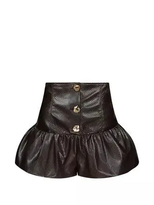 VIOLANTE NESSI Snake-effect Peplum Shorts