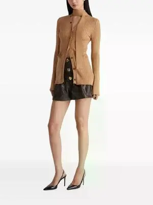 VIOLANTE NESSI Snake-effect Peplum Shorts
