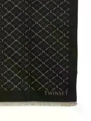 TWINSET Logo-pattern Frayed Scarf