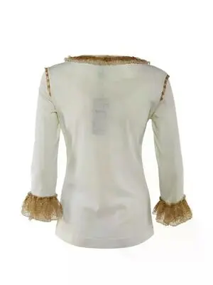 Dolce & Gabbana Long Sleeve Ruffled Fine Knit Top