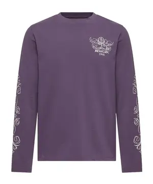 Moncler Logo Motif Cotton Long Sleeve T-shirt