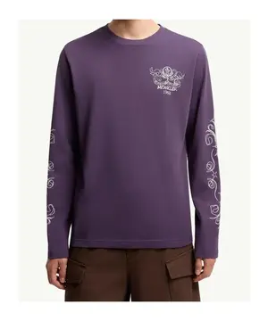 Moncler Logo Motif Cotton Long Sleeve T-shirt