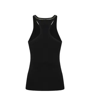 Elisabetta Franchi Ribbed Knit Vest With Chain Embellishment