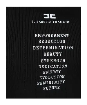 Elisabetta Franchi Ribbed Knit Vest With Chain Embellishment