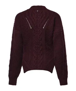 DONDUP Cable-knit Pointelle-trim Sweater