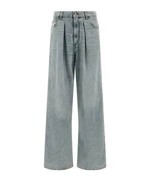 HAIKURE Wide-leg Pleated Jeans