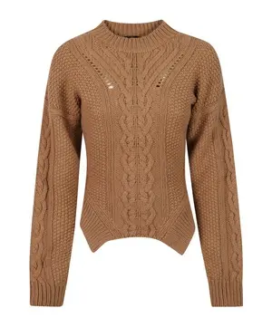 DONDUP Cable-knit Pointelle-trim Sweater