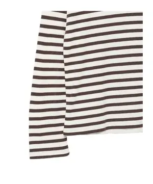 Closed Horizontal-stripe Long-sleeve T-shirt