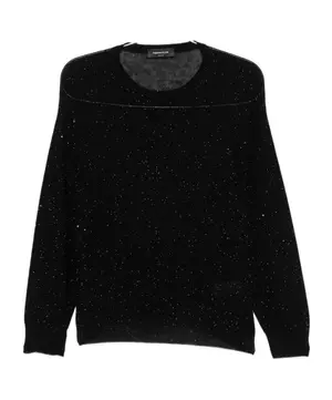Fabiana Filippi Speckled Crew Neck Knitted Sweater - Black
