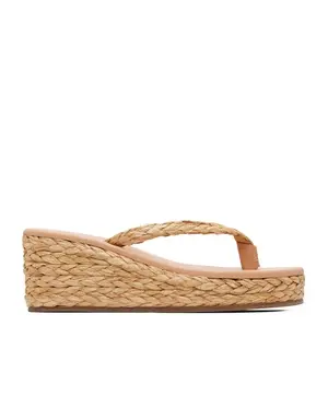 ANCIENT GREEK SANDALS Etheria Low Wedge Raffia Sandals - Natural