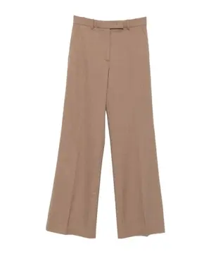 Seventy Wide-leg Tailored Trousers - Coffee