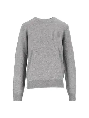 Peserico Crew-neck Long-sleeve Knit Top - Gray