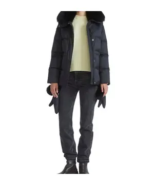YVES SALOMON Waterproof Down Jacket With Fox Fur Trim