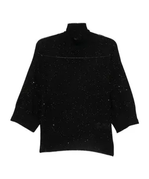 Fabiana Filippi Speckled Sequin Embellished Turtleneck Sweater