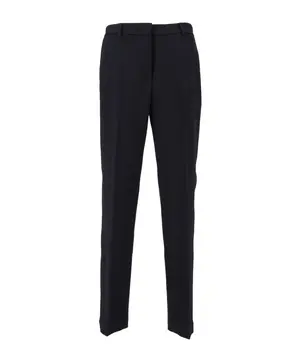 Peserico Tailored Trousers With Pressed Creases - Navy Blue