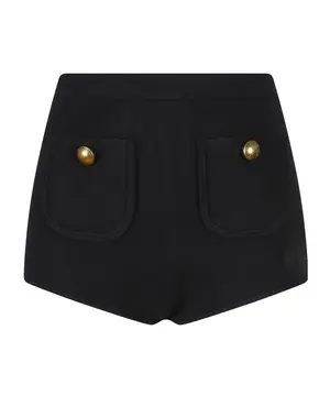 Elisabetta Franchi Gem-button Knit Shorts - Black