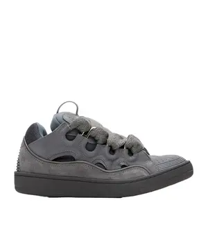 LANVIN Monocolor Curb Sneakers - Anthracite