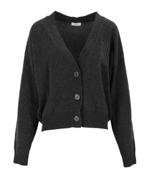 PESERICO Peserico V-Neck Button-Front Long-Sleeve Knit Top