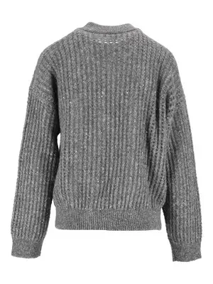 Peserico Crewneck Zipped Cardigan With Sequin Embellishment