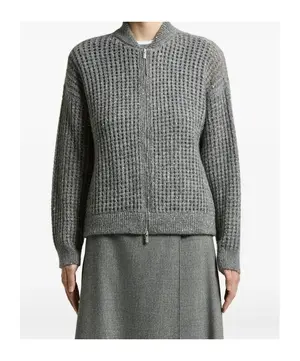 Peserico Crewneck Zipped Cardigan With Sequin Embellishment