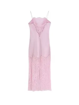 LoveShackFancy Lace Trim Slip Dress