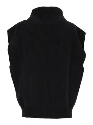 Peserico High-neck Sleeveless Jumper - Black