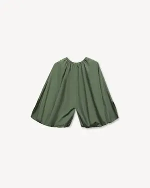 Kenzo Oversized Pleated Cotton Poplin Blouse