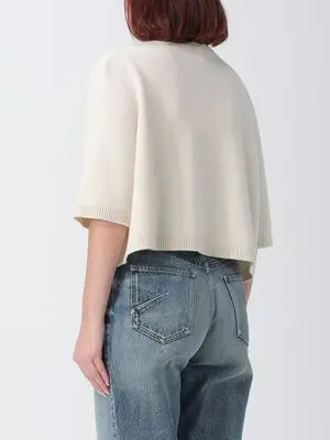 Alaïa Short-sleeved Crewneck Jumper In Cashmere Blend - White 1