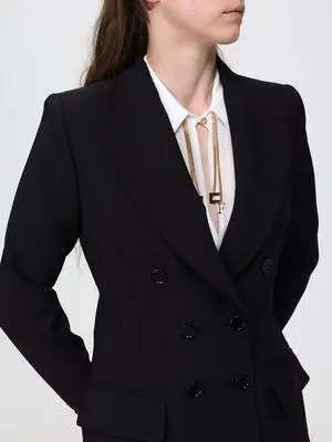 Elisabetta Franchi Double-breasted Crêpe Blazer With Padded Shoulders
