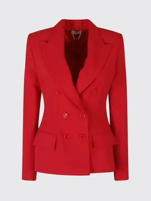 Elisabetta Franchi Double-breasted Crêpe Blazer With Padded Shoulders - Red