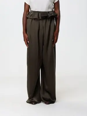 Khaite Kira High-waisted Wide-leg Satin Trousers With Drawstring - Green