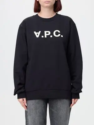 A.p.c. Crewneck Sweatshirt With Logo - Black