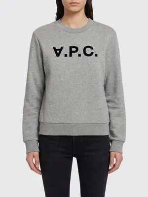 A.p.c. Crewneck Sweatshirt With Logo - Grey