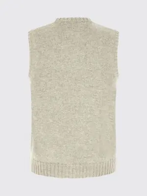 MAISON MARGIELA Crewneck Wool Blend Knit Vest With Contrast Logo