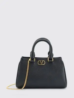 Valentino Garavani Grained Leather Handbag With Vlogo Signature - Black
