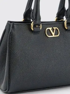 Valentino Garavani Grained Leather Handbag With Vlogo Signature - Black