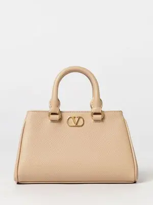 Valentino Garavani Grained Leather Handbag With Vlogo Signature - Pink